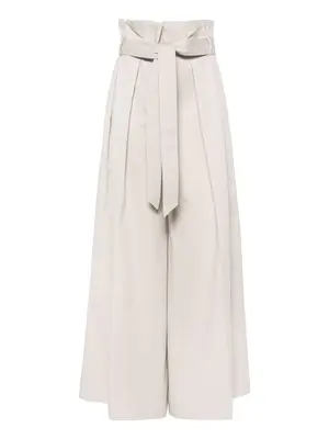 Moschino Pleated Wide-leg Trousers - Neutrals