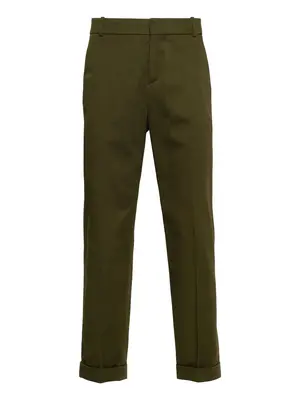 Balmain Cotton Tapered Trousers - Green