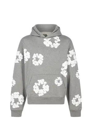 DENIM TEARS Printed Cotton Hoodie Grey