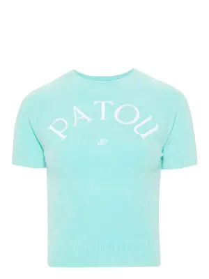 Patou Logo-jacquard Knitted Top - Blue