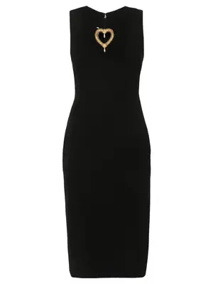 Moschino Heart-detail Midi Dress - Black