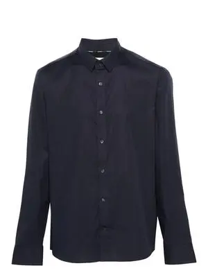 Calvin Klein Monogram-embroidered Cotton Shirt - Blue