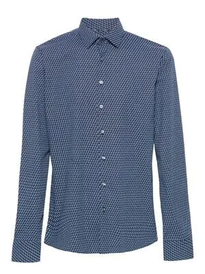 Calvin Klein Geometric-print Cotton Shirt - Blue