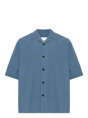JIL SANDER Camp-collar Cotton Shirt - Blue