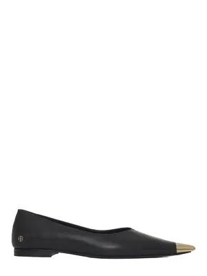 ANINE BING Nina Leather Ballerinas - Black