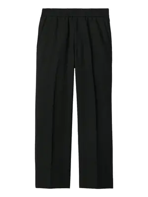 Burberry Wool-blend Straight-leg Trousers - Black