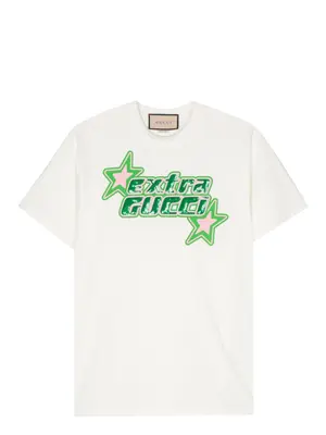 Gucci Sequin-logo T-shirt - White