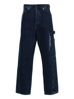 A-COLD-WALL* Logo-printed Wide-leg Jeans - Blue