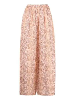 FORTE_FORTE Zebra-Print Wide-Leg Trousers Pink