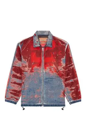 DIESEL D-krap Devoré-denim Jacket - Red