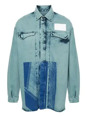 A-COLD-WALL* Abstract-print Denim Shirt - Blue