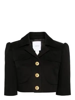 PATOU Single-breasted Cropped Blazer - Black