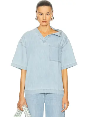 Bottega Veneta Wide Shirt - Bleached Light Denim