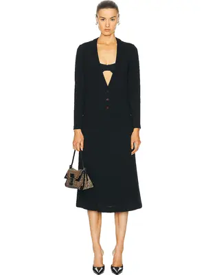 Chanel 1999 Cardigan & Skirt Set - Black