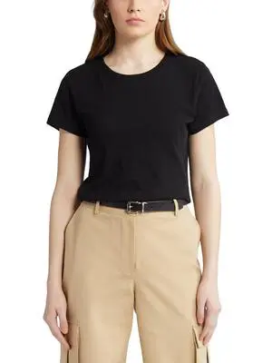 Nordstrom Pima Cotton Slub Crewneck T-shirt - Black