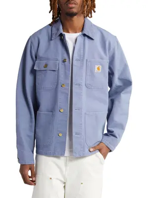 Carhartt Work In Progress Carhartt Work In Progress Michigan Canvas Coat Bay Blue/bay Blue Aged Canvas