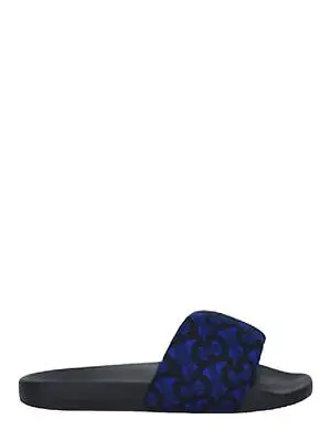 Burberry Furley Monogram Slides - Blue Black