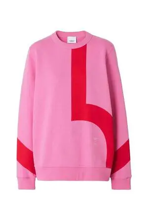 Burberry Fairhall Flag Print Cotton Sweatshirt - Primrose Pink