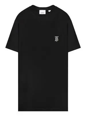 Burberry Logo Embroidered T-shirt - Black