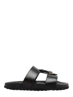 Burberry Barnston Leather Sandal - Black