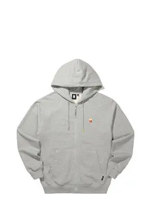 BTS Logo Zip Up Hoodie - Grey