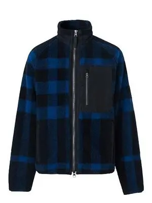 Burberry Exploded Check Fleece Jacket - Deep Royal Blue/black