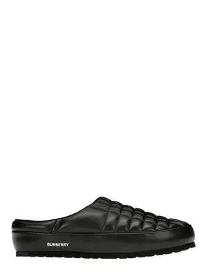 Burberry Leather Quilted Slipper - Black