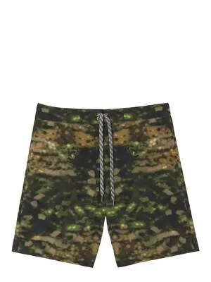 Burberry Camouflage Print Swim Trunk - Dark Fern Green