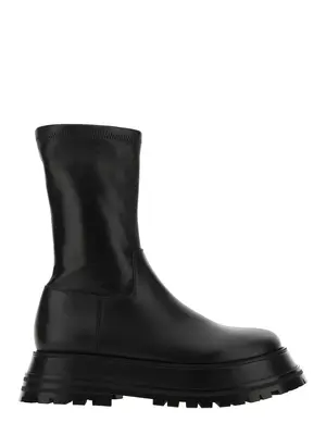 Burberry Leather Mid-calf Boots - Black