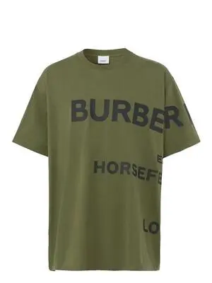 Burberry Horseferry Print Cotton Oversized T-shirt - Olive/black