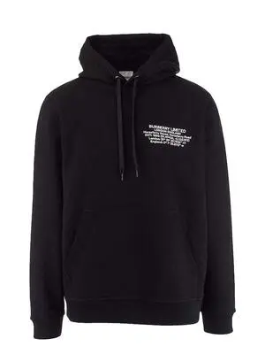 Burberry Hooded Geographic Coordinates Sweatshirt - Black