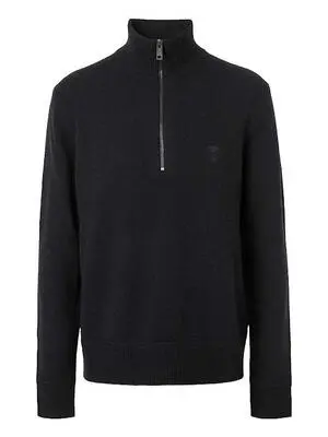Burberry Embroidered Logo Cashmere Jumper - Black