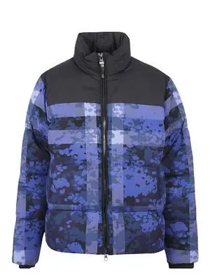 Burberry Camouflage Check Thermoregulated Puffer Down Jacket - Blue/black