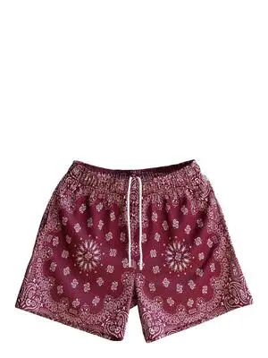 BRAVEST STUDIOS Paisley Print Shorts - Burgundy