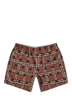 Burberry Guildes Polka Dot Check Shorts - Dark Birch Brown