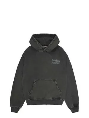 BROKEN PLANET Basics Hoodie - Washed Soot Black