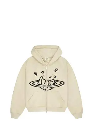 BROKEN PLANET Zip-up Hoodie - Bone White