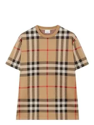 Burberry Check Cotton Jacquard T-shirt - Archive Beige