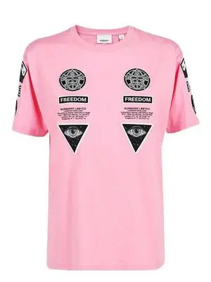 Burberry Cotton T-shirt With Applique - Pink