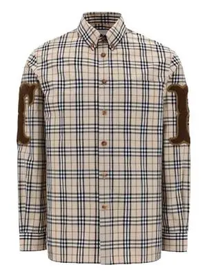 Burberry Letter Graphic Check Print Shirt - Soft Fawn