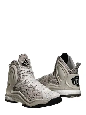 Adidas D Rose 5 Boost Sneakers - White/tan/snakeskin