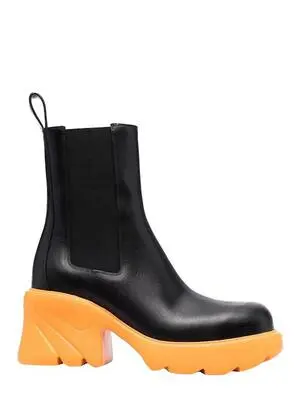 Bottega Veneta Flash Boots - Black/tangerine
