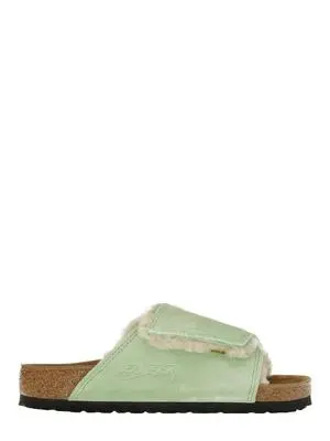 BIRKENSTOCK Solana Shearling Slide Stussy - Washed Green