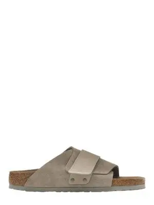 BIRKENSTOCK Kyoto Nubuck Suede Slides Stone Coin