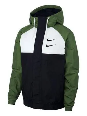 Nike Swoosh Hd Woven Jacket - Black/white/treeline
