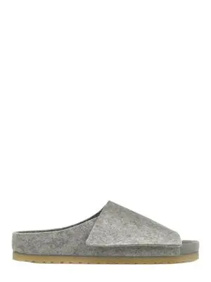 BIRKENSTOCK Los Feliz Wool Felt Slides - Cement Melange