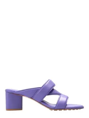 Bottega Veneta Leather Crossover Sandal - Purple