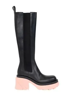 Bottega Veneta Leather Heel Boot - Black/pink