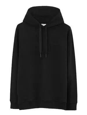 Burberry Cotton Check Ekd Hoodie - Black
