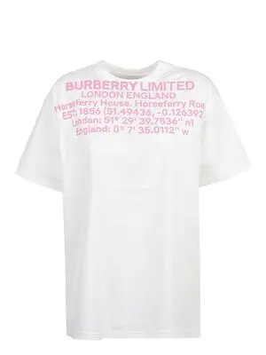 Burberry Location Print T-shirt - White/pink